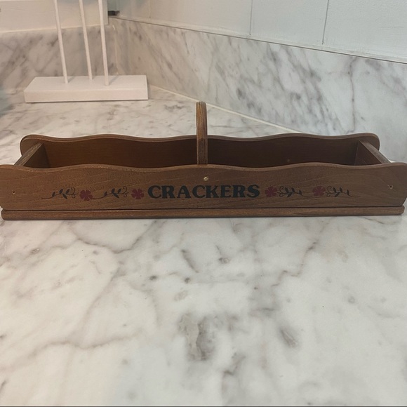 Kitchen | Vintage Wooden Cracker Server Wood Cracker Caddy Holder ...